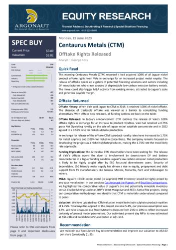Investor Centre | Centaurus Metals Limited